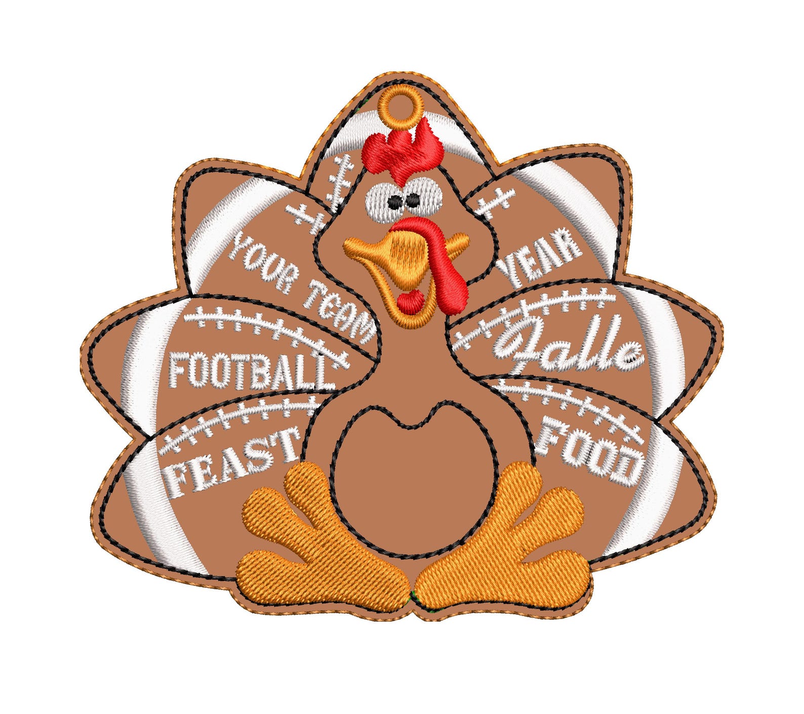 Football Player Thanksgiving Turkey - Treat Bag in the Hoop - Machine ...