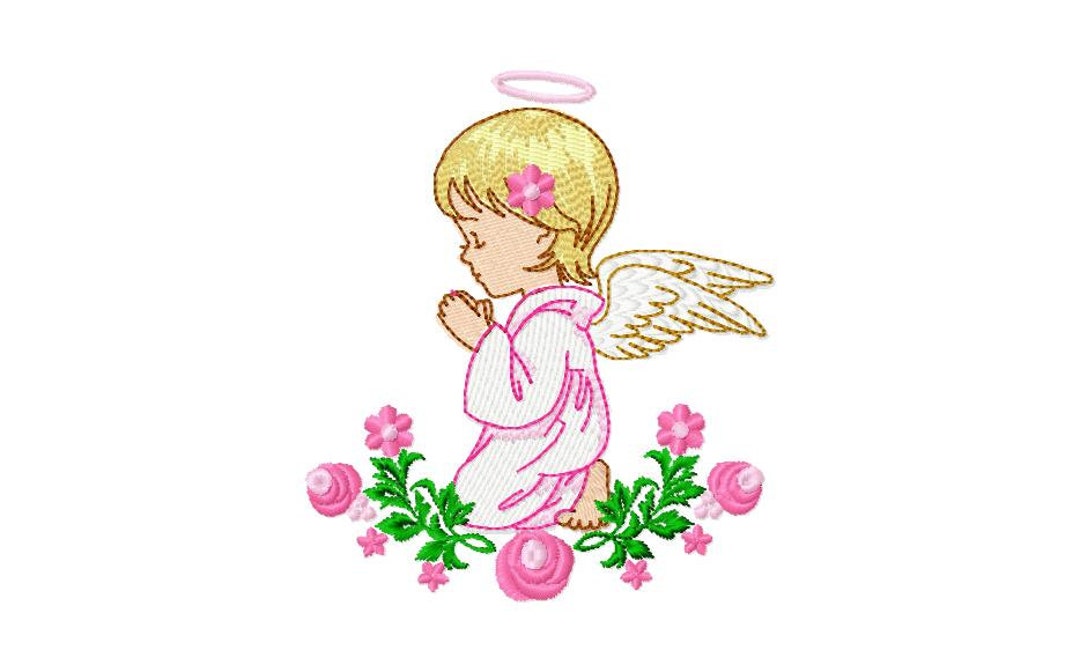 Angel With Wings Embroidery Design - Baby Girl Embroidery Design ...