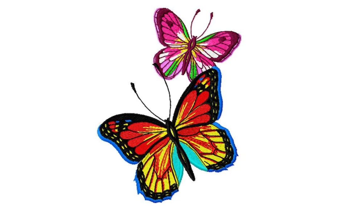 Butterfly Embroidery Design, Butterfly Machine Embroidery, Bright ...