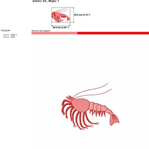 Sea Shrimp Embroidery Design, Ocean Animal Pattern (PES JEF) - Etsy