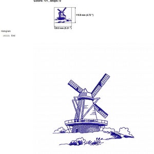 Windmill Machine Embroidery Design, Old Windmill, Digital Embroidery ...