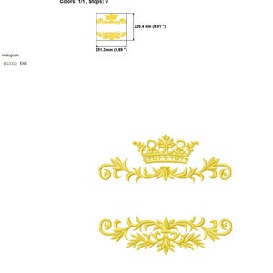 Royal Crown Frame Embroidery Design – Elegant Baroque Scroll Border ...