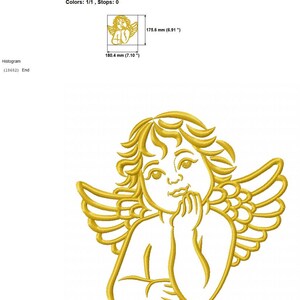 Cute Baby Angel - Machine Embroidery Design. Child With Golden Wings - Etsy