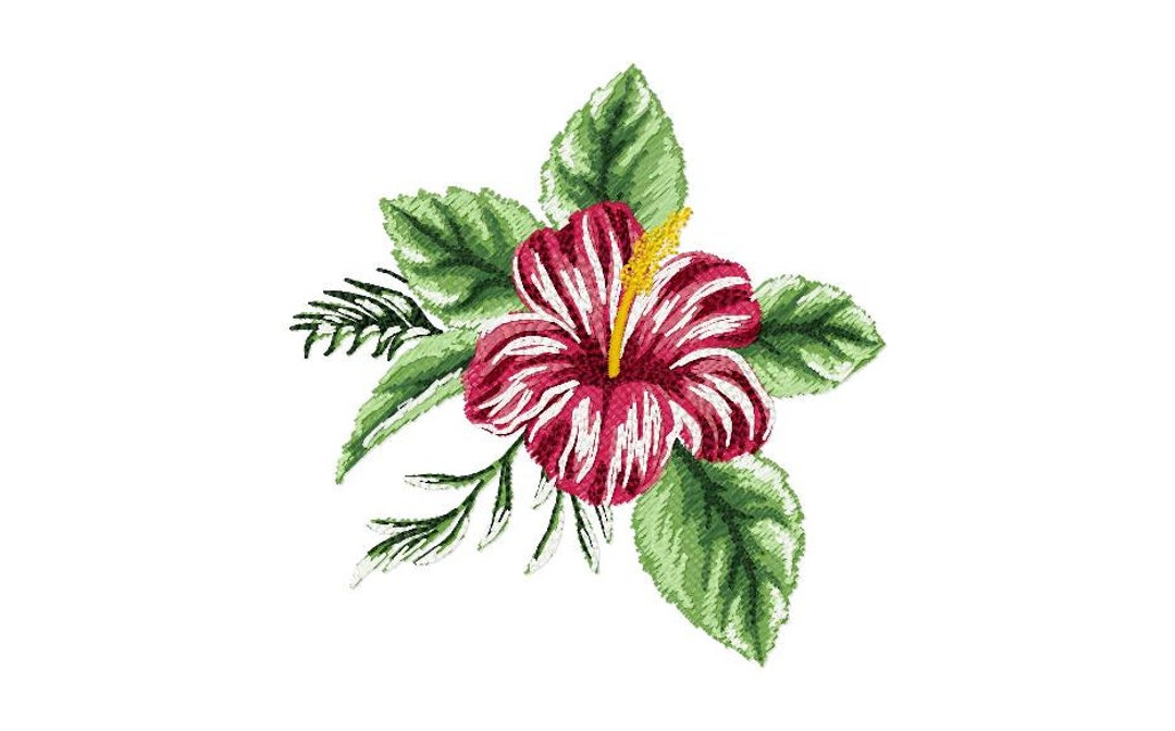 Hibiscus, Tropical Flower - Machine Embroidery Design, Hawaiian Flower ...