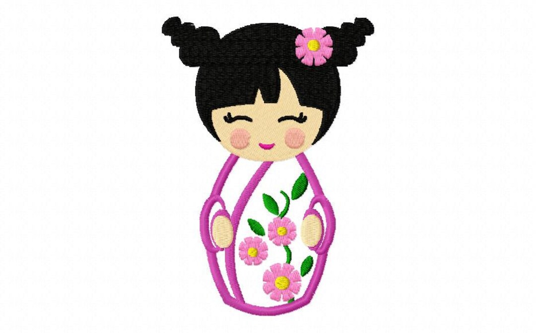 Japanese Geisha Embroidery Design - Japanese Girl Embroidery Design ...