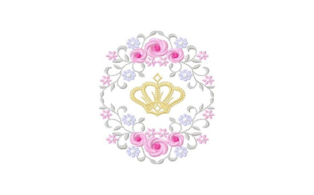 Crown Embroidery Design, Flower Crown,princess Frame Machine Embroidery ...