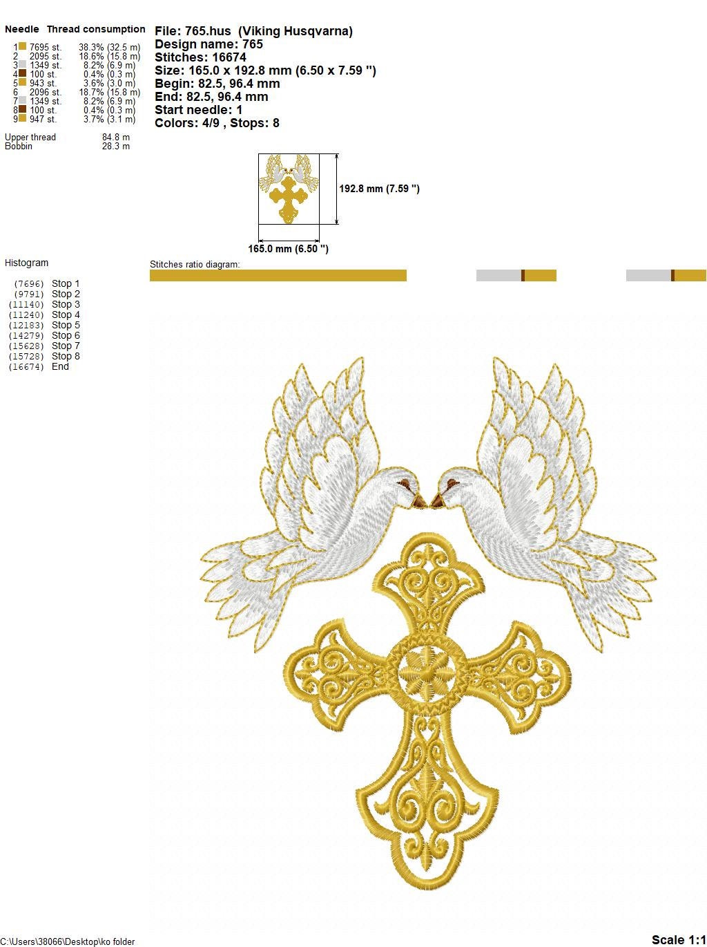 Cross With Doves Embroidery Design, Machine Embroidery Design Doves ...