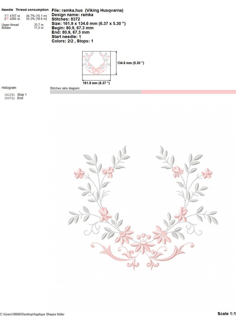 Monogram Frame Embroidery Design - Flower Embroidery Design Machine ...