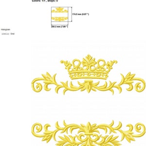 Royal Crown Frame Embroidery Design – Elegant Baroque Scroll Border ...