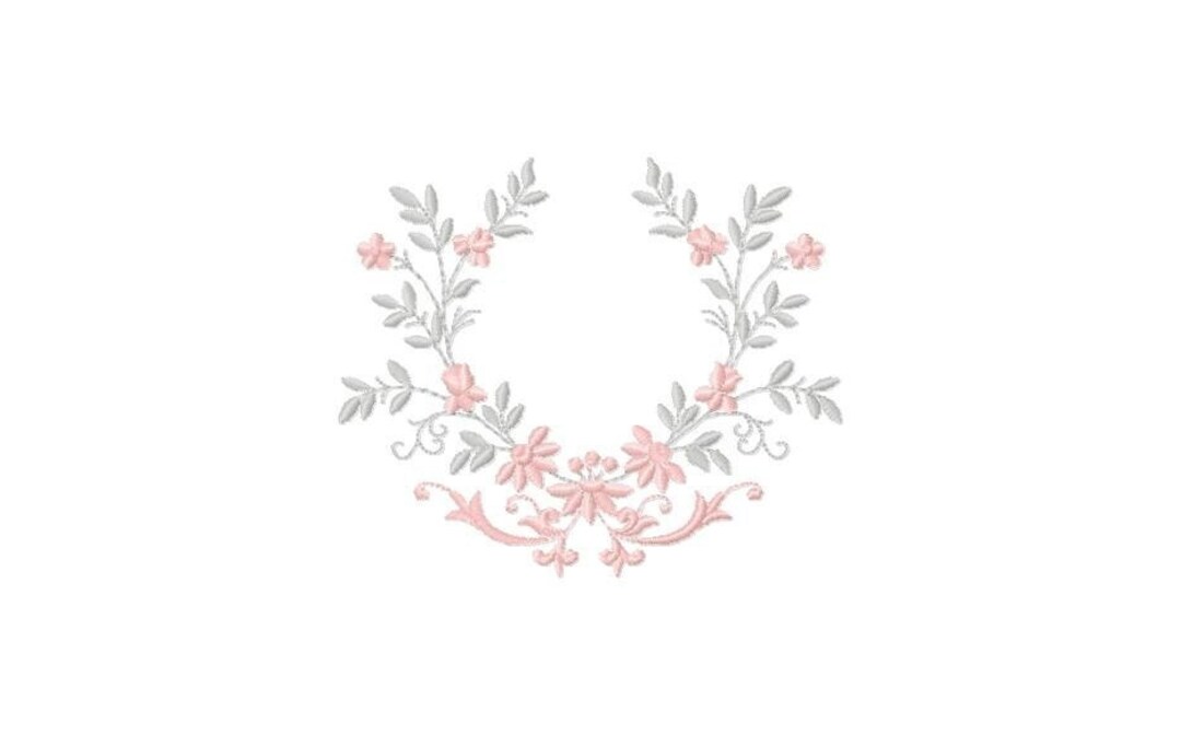 Monogram Frame Embroidery Design - Flower Embroidery Design Machine ...