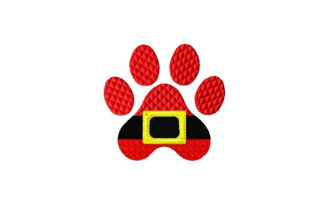 Santa Cat Paw Machine Embroidery Design, Christmas Animal Paw 9 Sizes ...