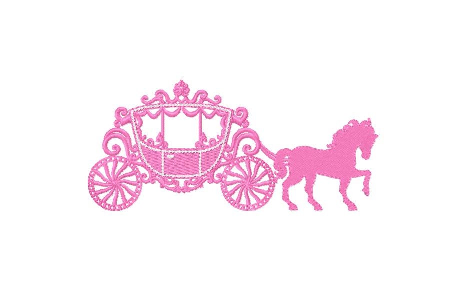 Princess Carriage Carriage Embroidery Design Princess - Etsy