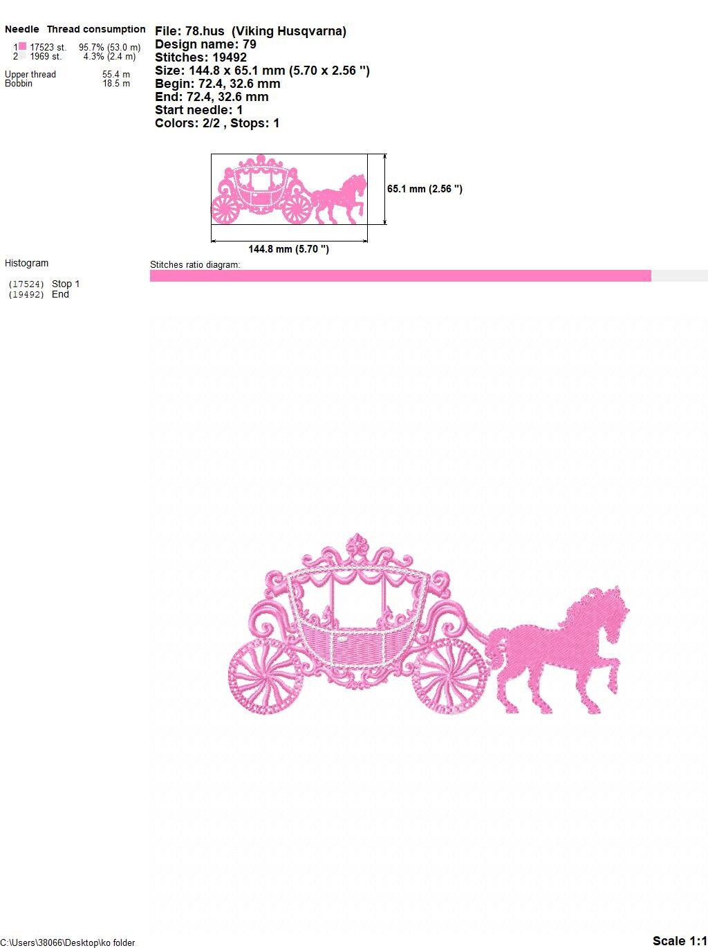 Princess Carriage Carriage Embroidery Design Princess - Etsy