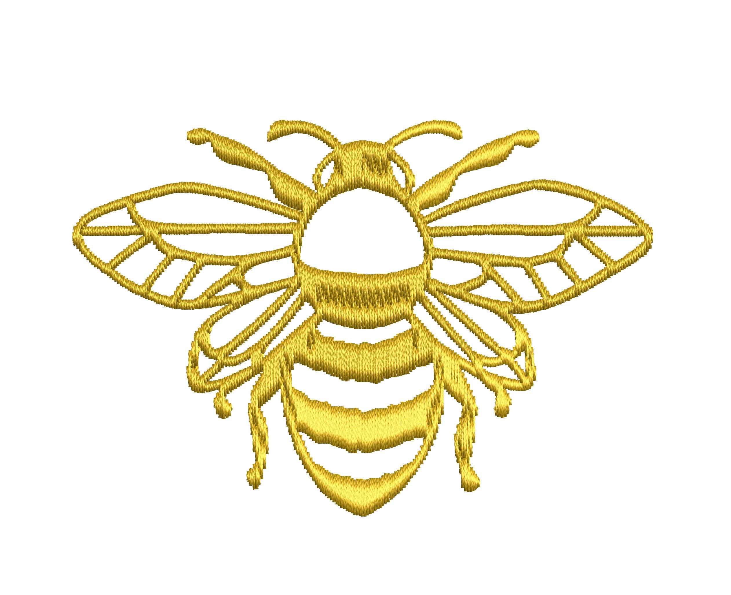 Golden Honey Bee - Machine Embroidery Design 9 Sizes,solid Color Bee ...