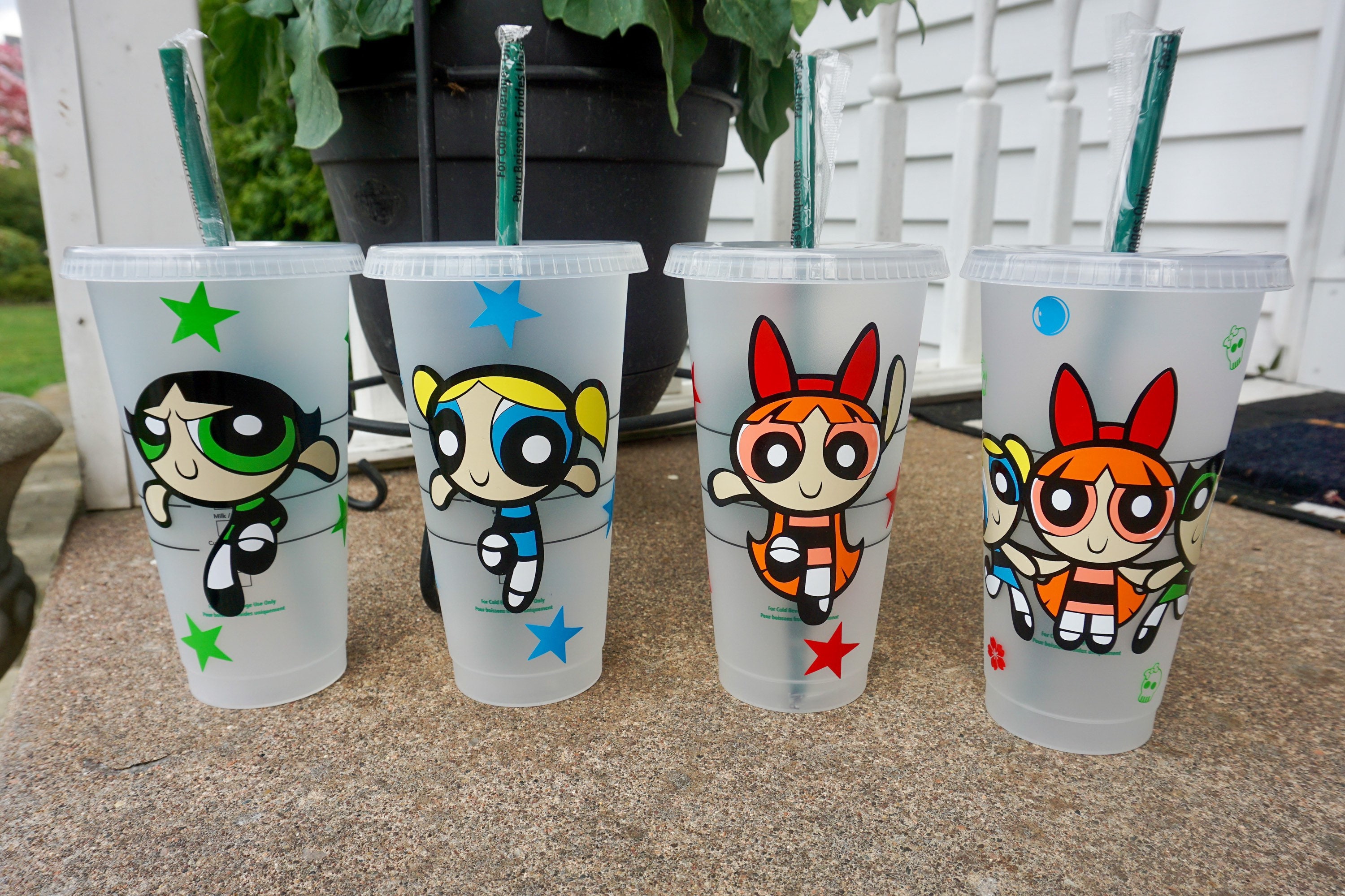 Powerpuff Girls Starbucks Cold Cup Powerpuff Girls Starbucks - Etsy UK