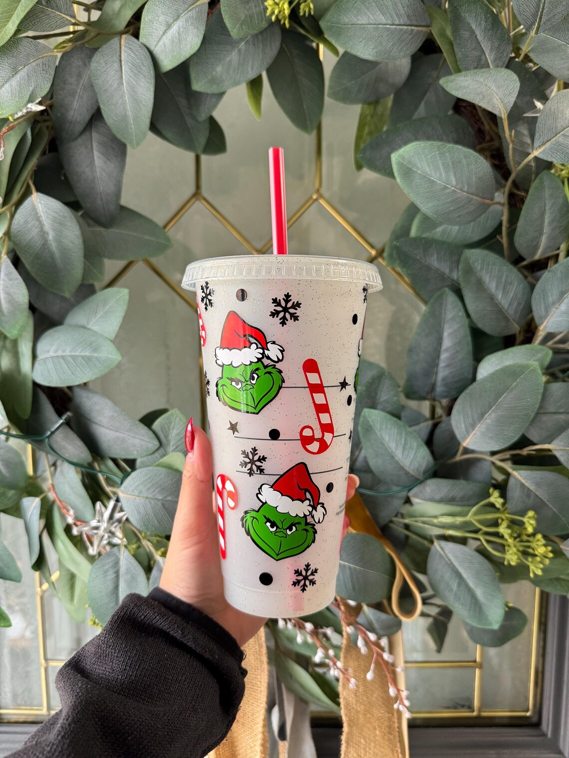 Grinch Starbucks Cold Cup, Candy Cane, Christmas Gifts - Etsy