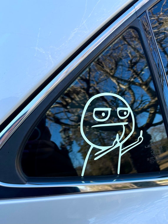 Columbia Fleece Men Funny Car Fuck You Meme Sticker - Smiley Face ...