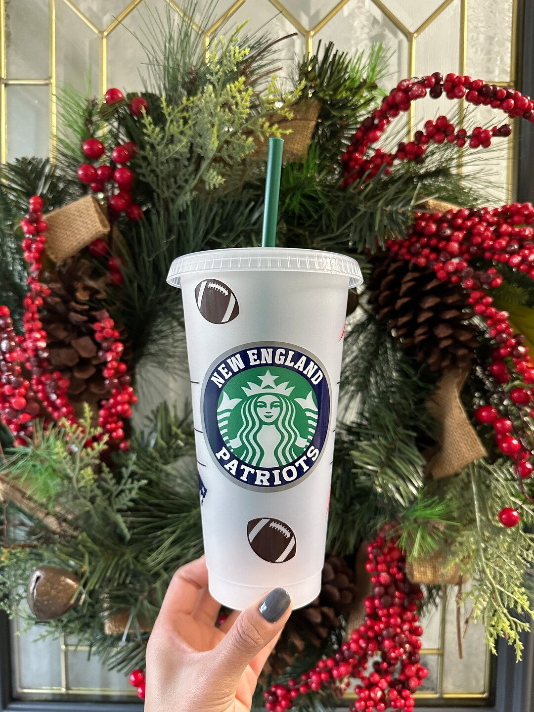 New England Patriots Starbucks Cold Cup, New England Patriots, Patriots ...
