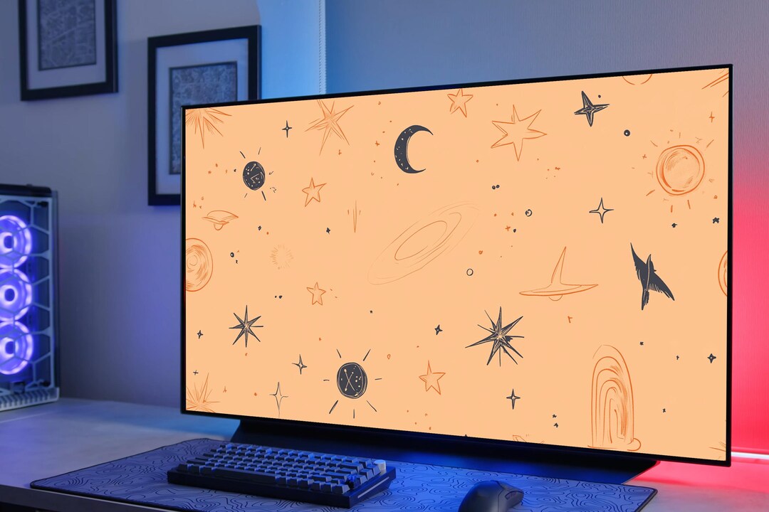 40 Orange Celestial Theme Wallpaper and for Mac and Window | Celestial ...