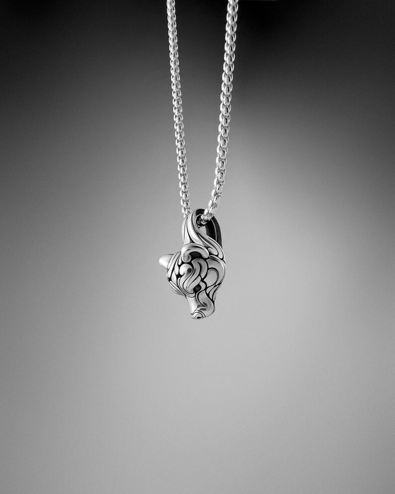 Sterling Silver Bear Pendant Ornate Bear Charm Necklace - Etsy