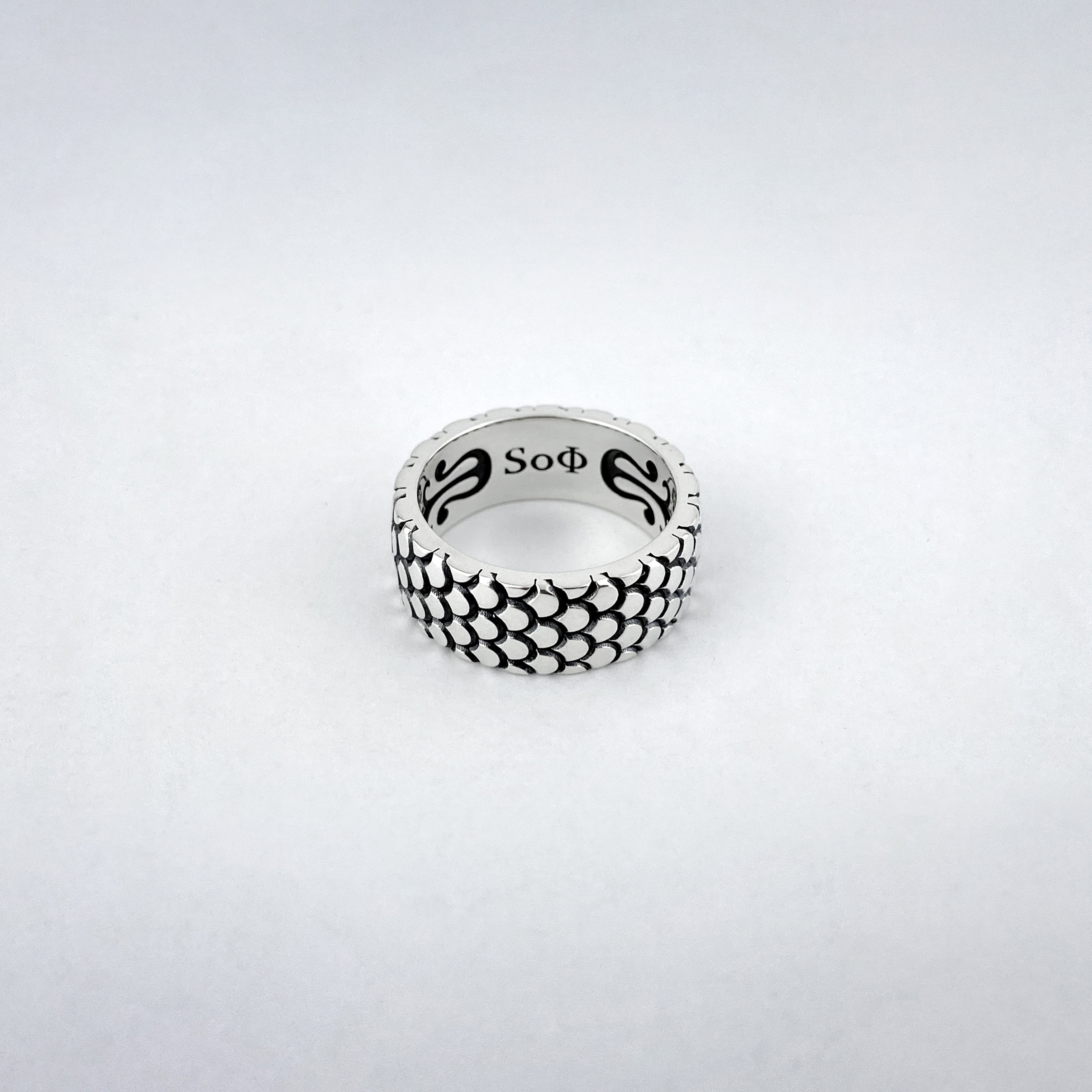 Sterling Silver Fish Scale Ring With Hidden Engraving - Etsy