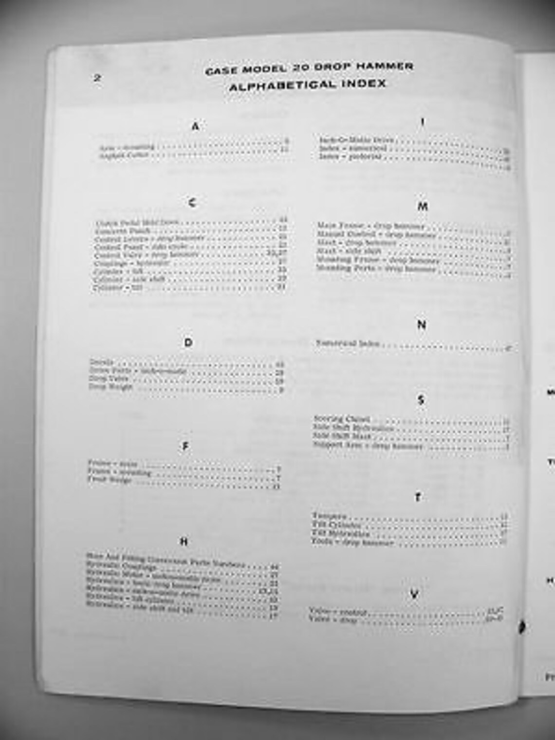 Case Model 20 Hydraulic Drop Hammer Parts Manual Catalog Assembly ...