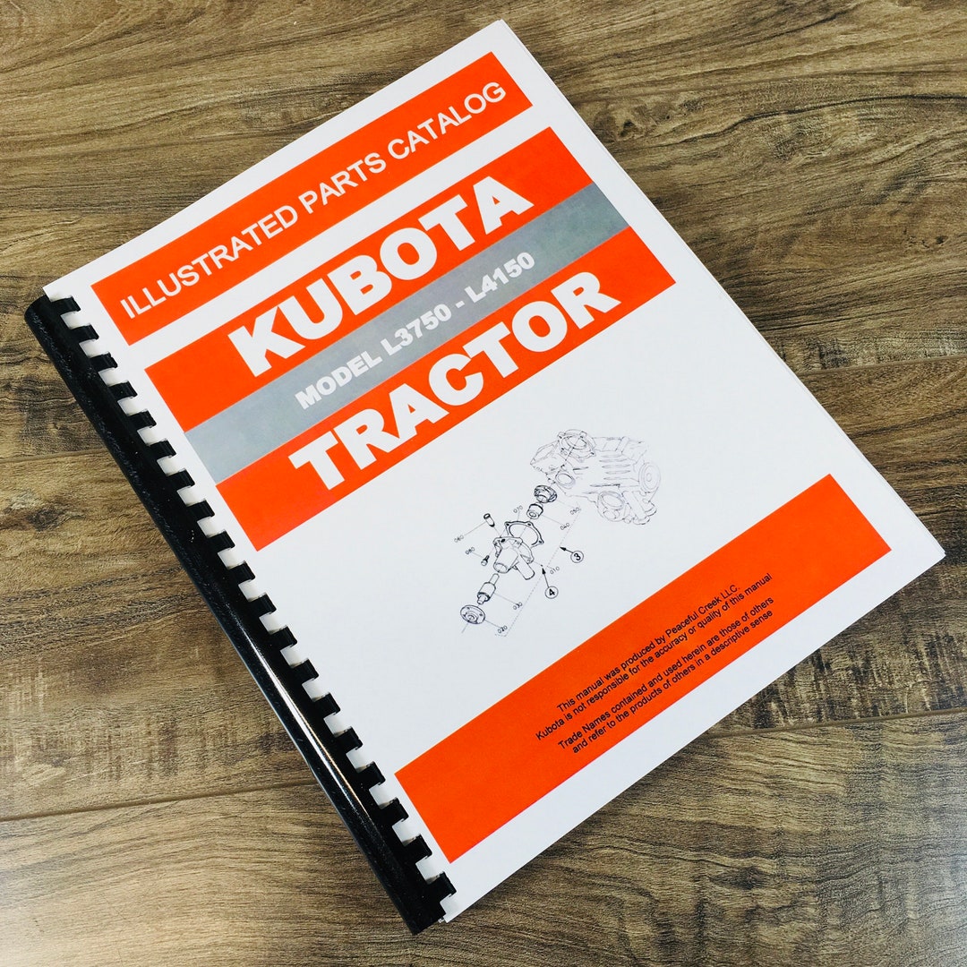 Kubota L3750 L4150 Tractor Parts Assembly Manual Catalog Exploded Views ...