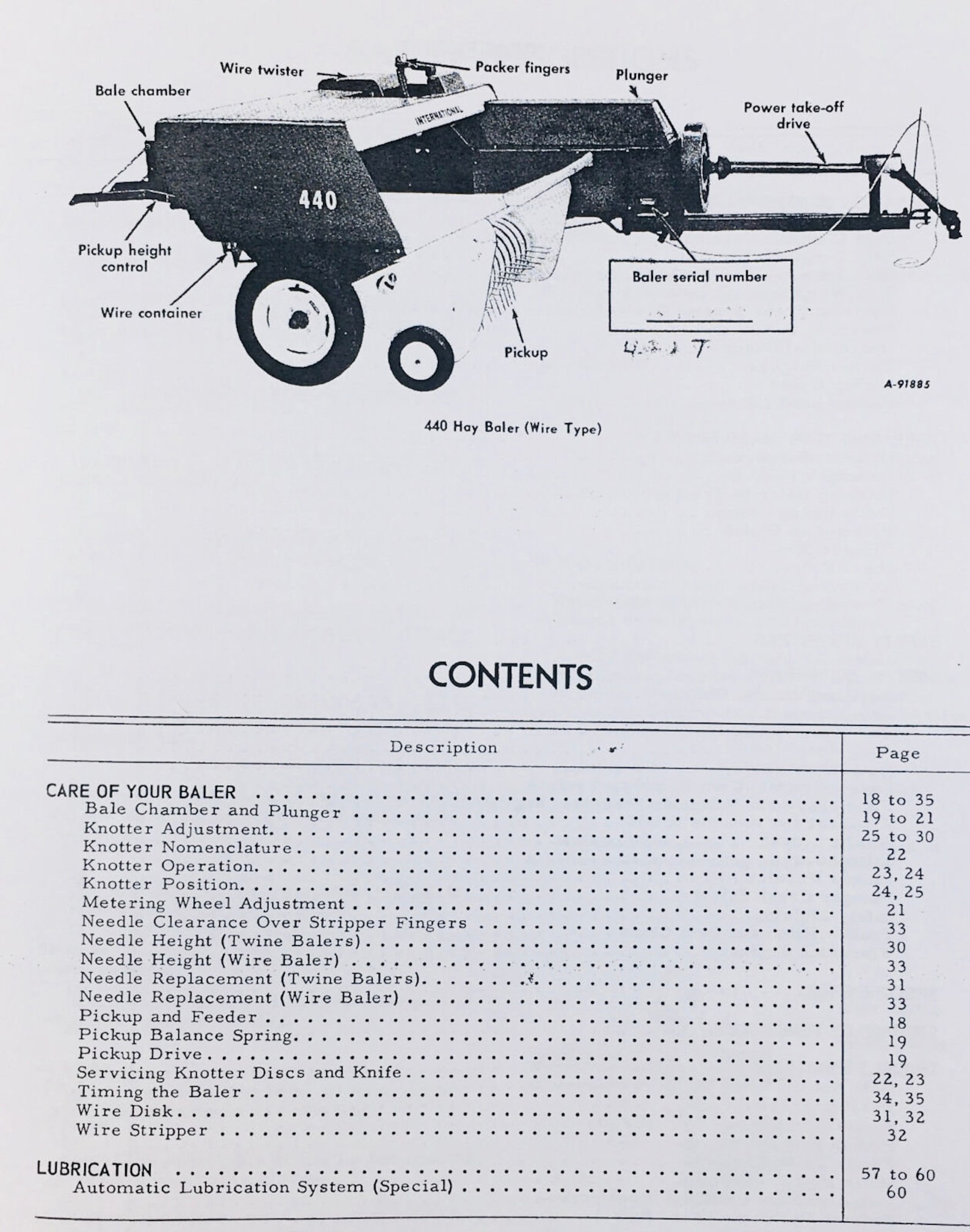 Ih International 430 440 Baler Service Operators Owner Adjustment ...