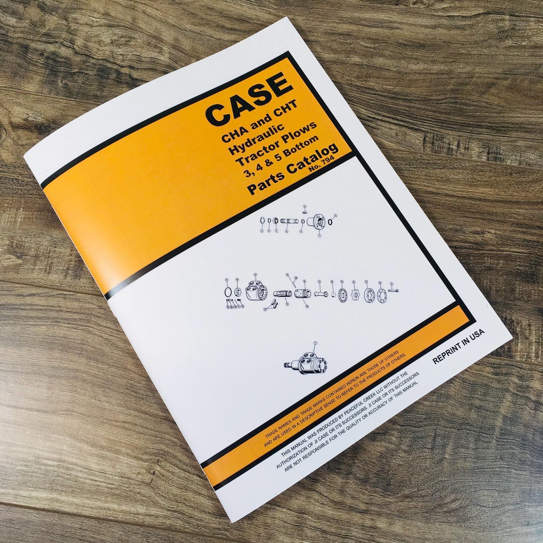 Case Cha Cht Hydrulic Tractor Plows Parts Manual Catalog Schematic 3 4 ...