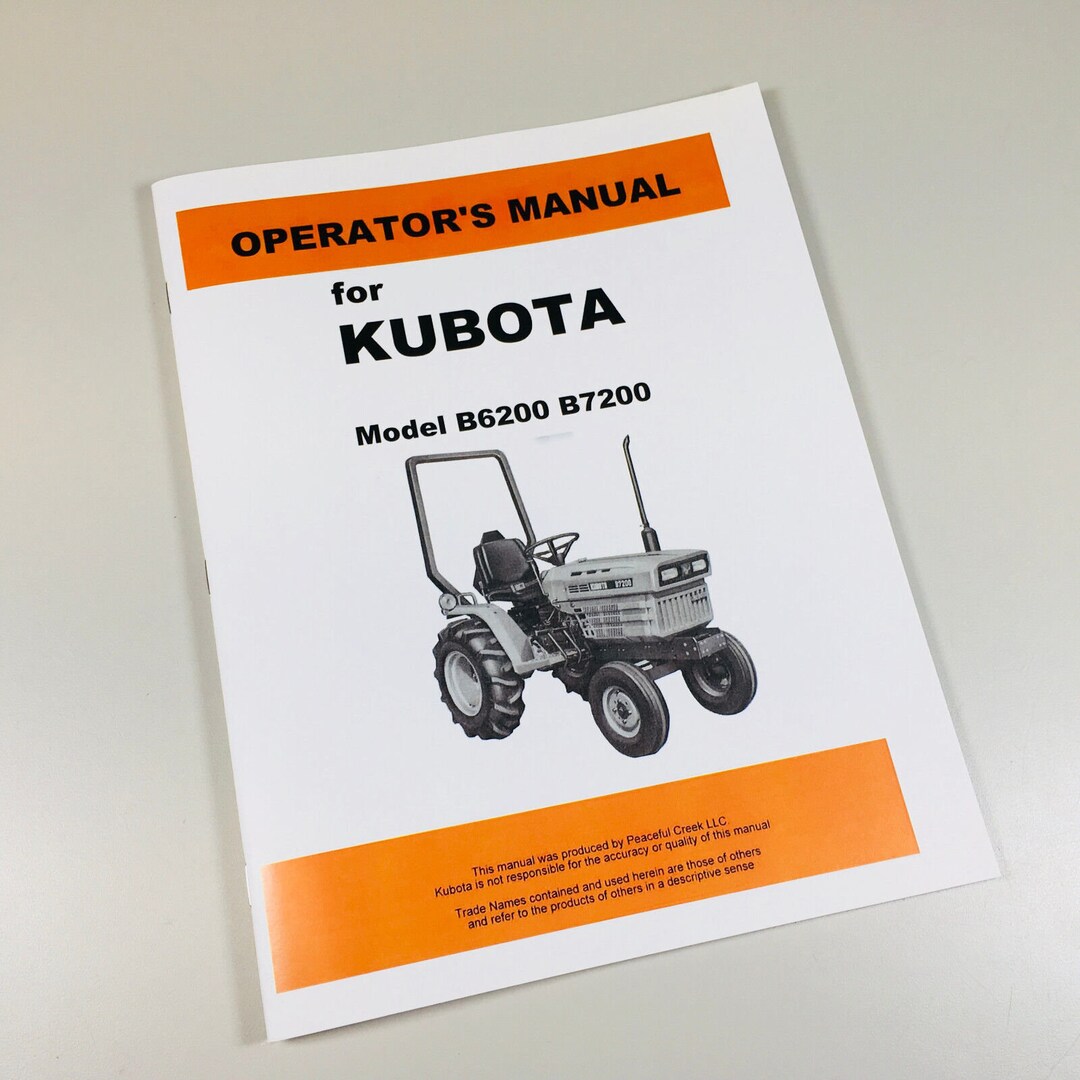 Kubota B6200 B7200 Traktor betreiber Besitzer Manuelle Wartung - Etsy.de
