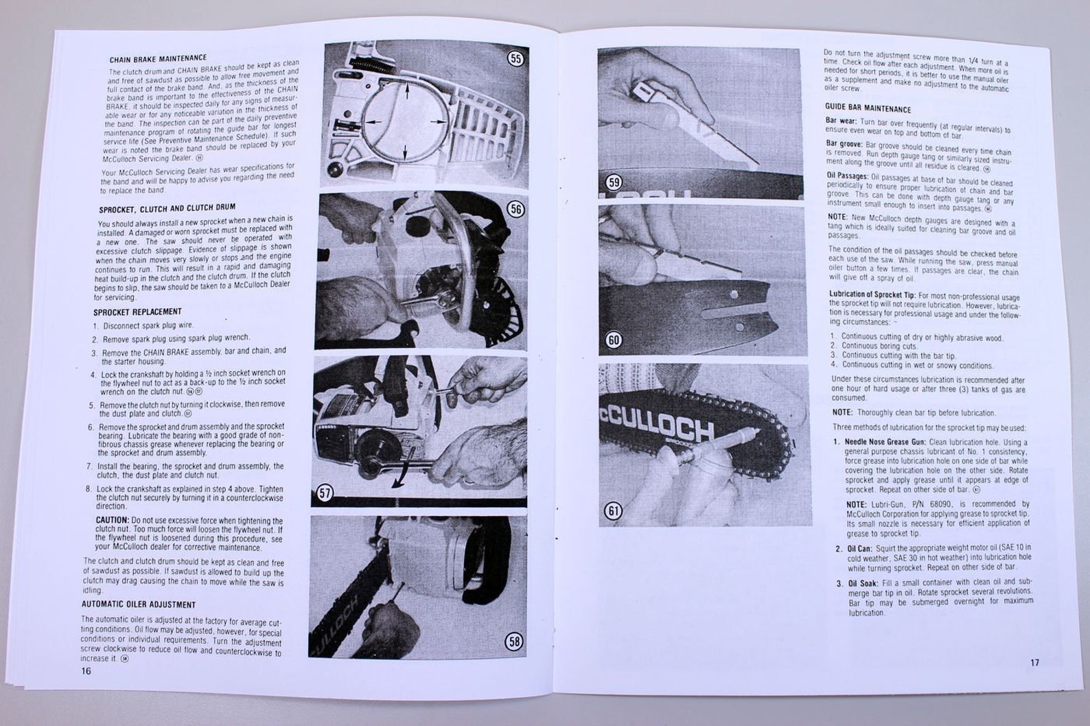 Mcculloch Mac 110 120 130 Chainsaw Owners Operators Manual Maintenance ...