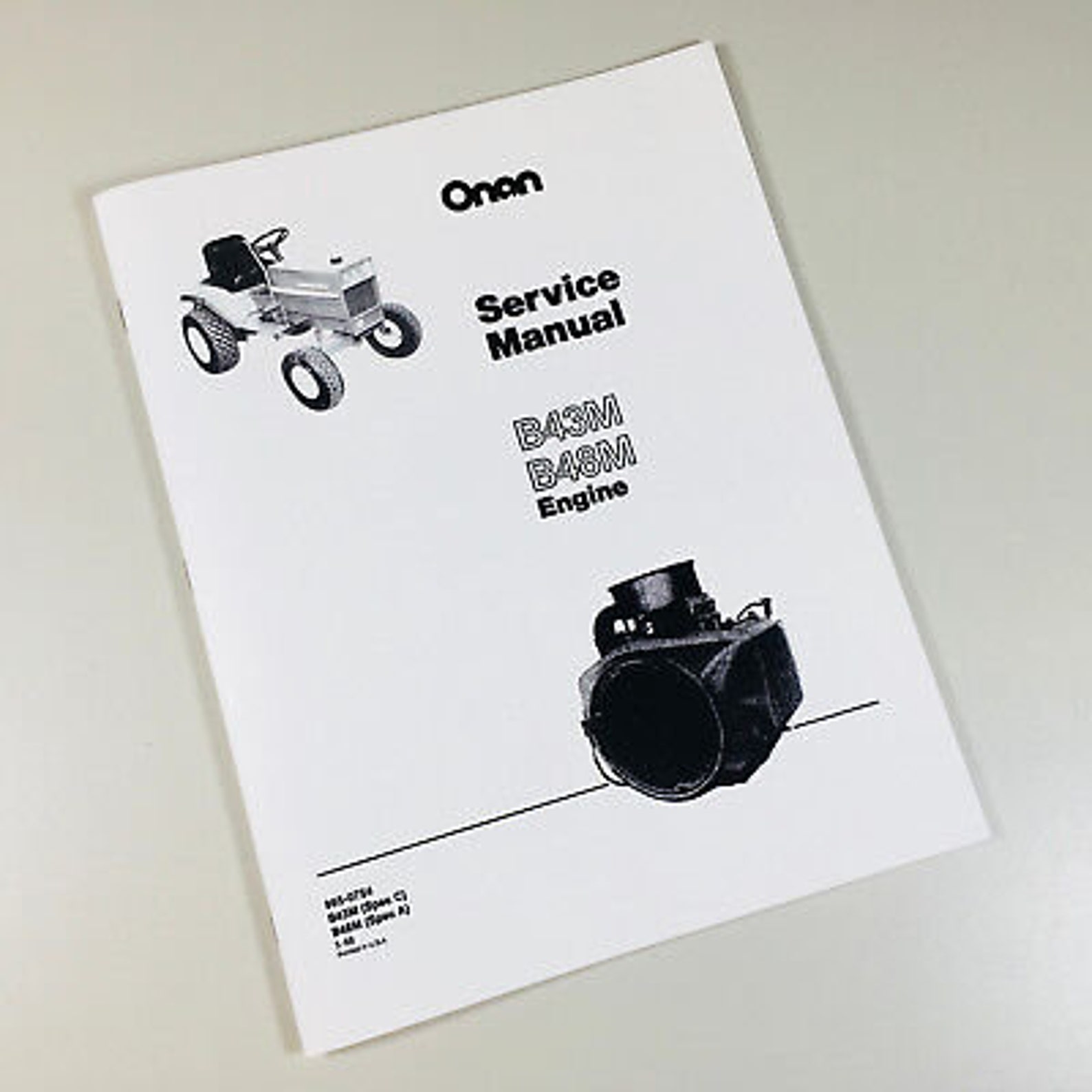 Onan B43M 16hp B48M 18hp Engine Service Repair Manual Shop Book ...