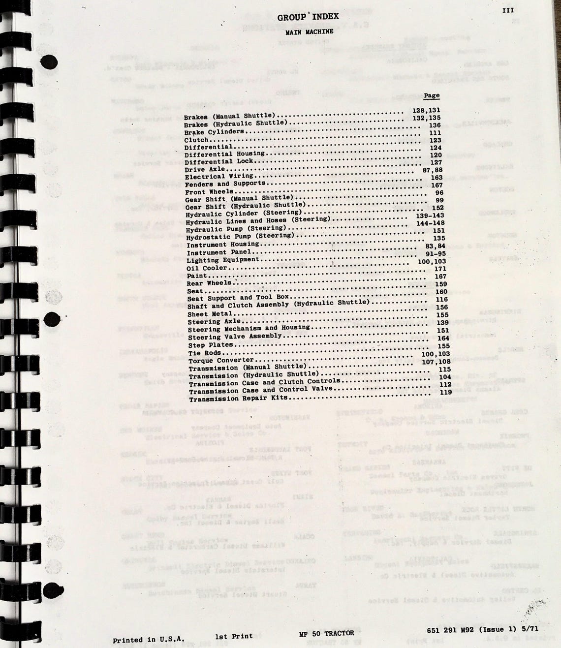 Massey Ferguson Mf 50 Industrial Tractor Parts Catalog Manual Book ...