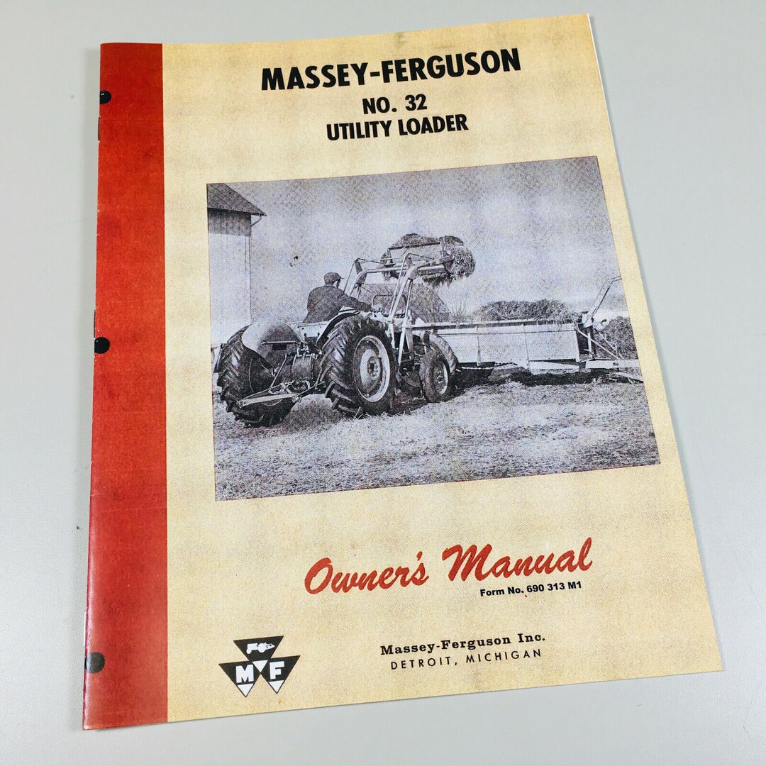Massey Ferguson Mf 32 Utility Loader Operators Owners Manual Maintenance - Etsy