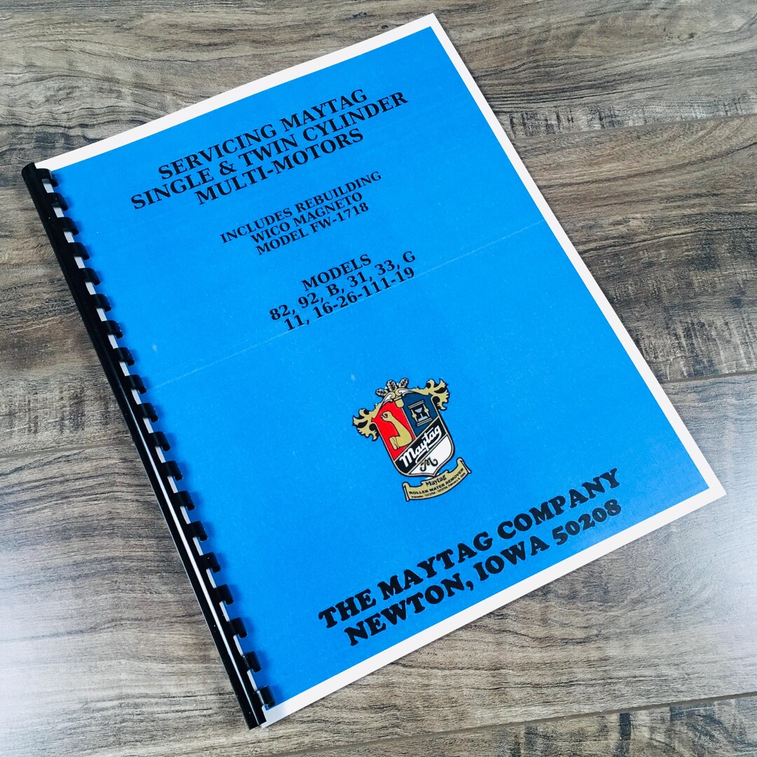 Maytag Multi Motor Service Repair Overhaul Manual 82 92 B 31 33 G 11 ...