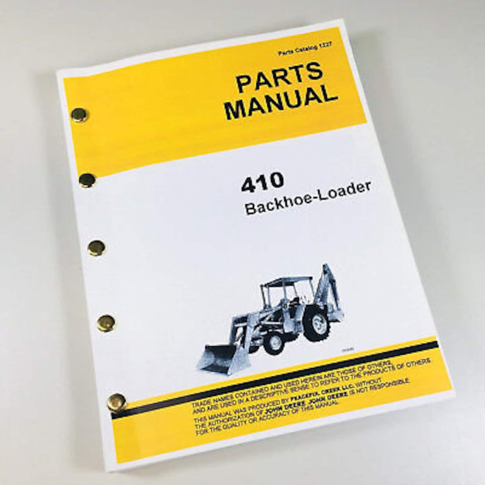 Parts Manual for John Deere Jd410 Loader Backhoe Tractor Catalog - Etsy