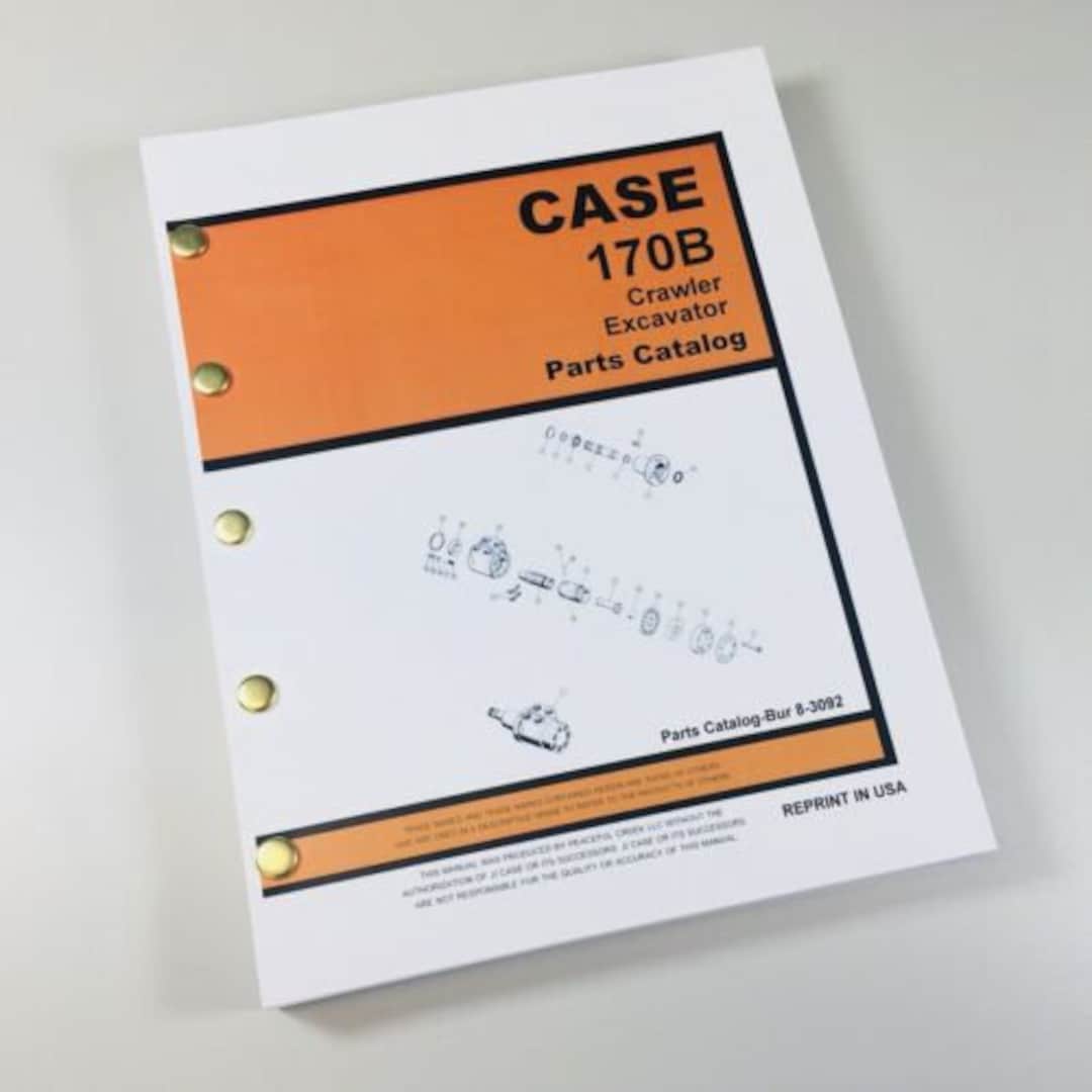 Case 170B Crawler Track Excavator Parts Manual Catalog Exploded Views ...