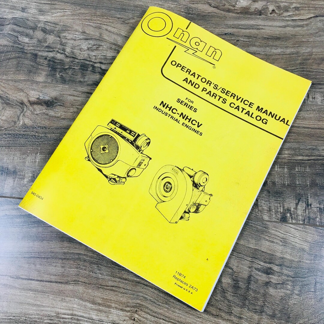 Onan Nhc-nhcv Industrial Engines Operators Service Manual Parts Catalog ...