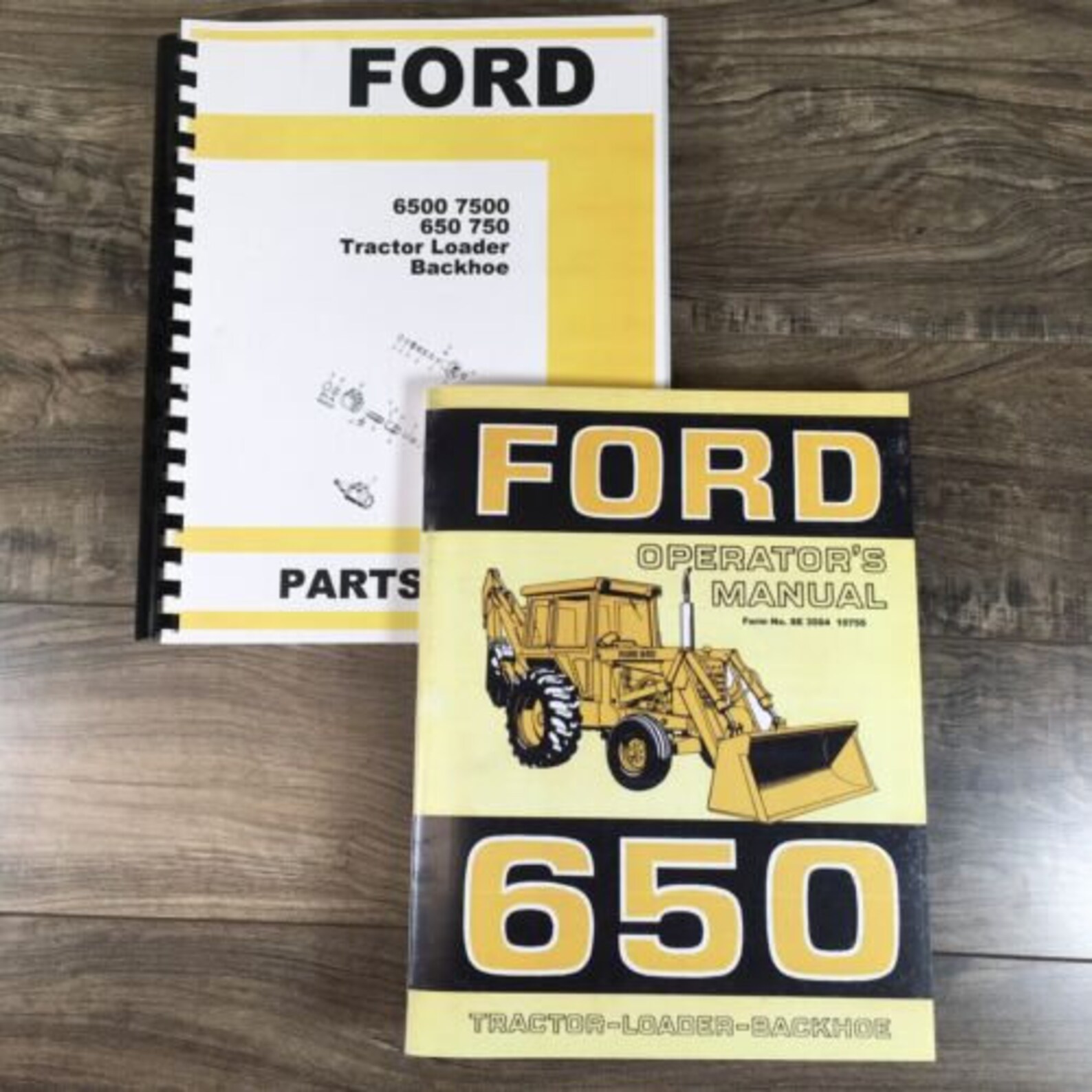 Ford 650 Tractor Loader Backhoe Parts Operators Manual Set Owners Book ...