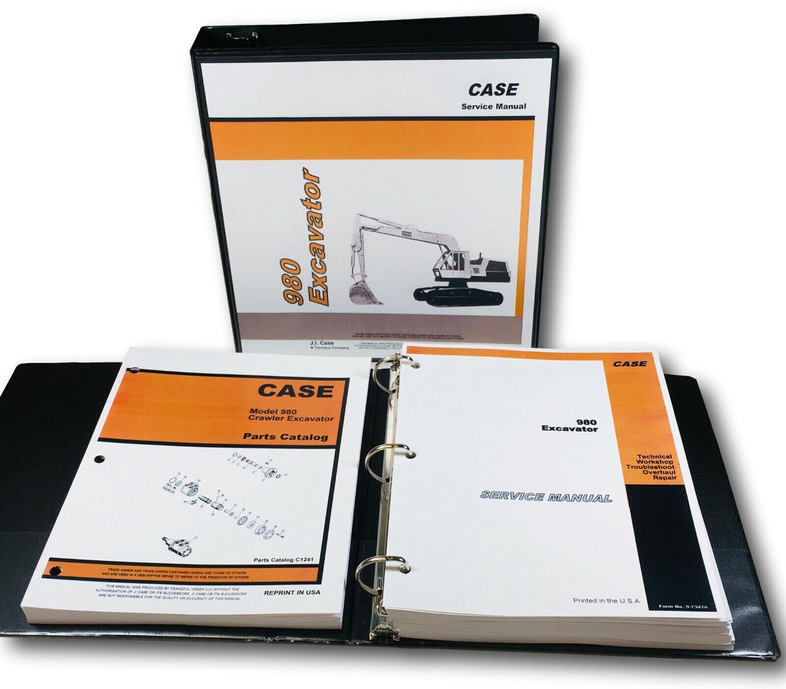Case 980 Excavator Track Hoe Service Manual Parts Catalog Technical ...