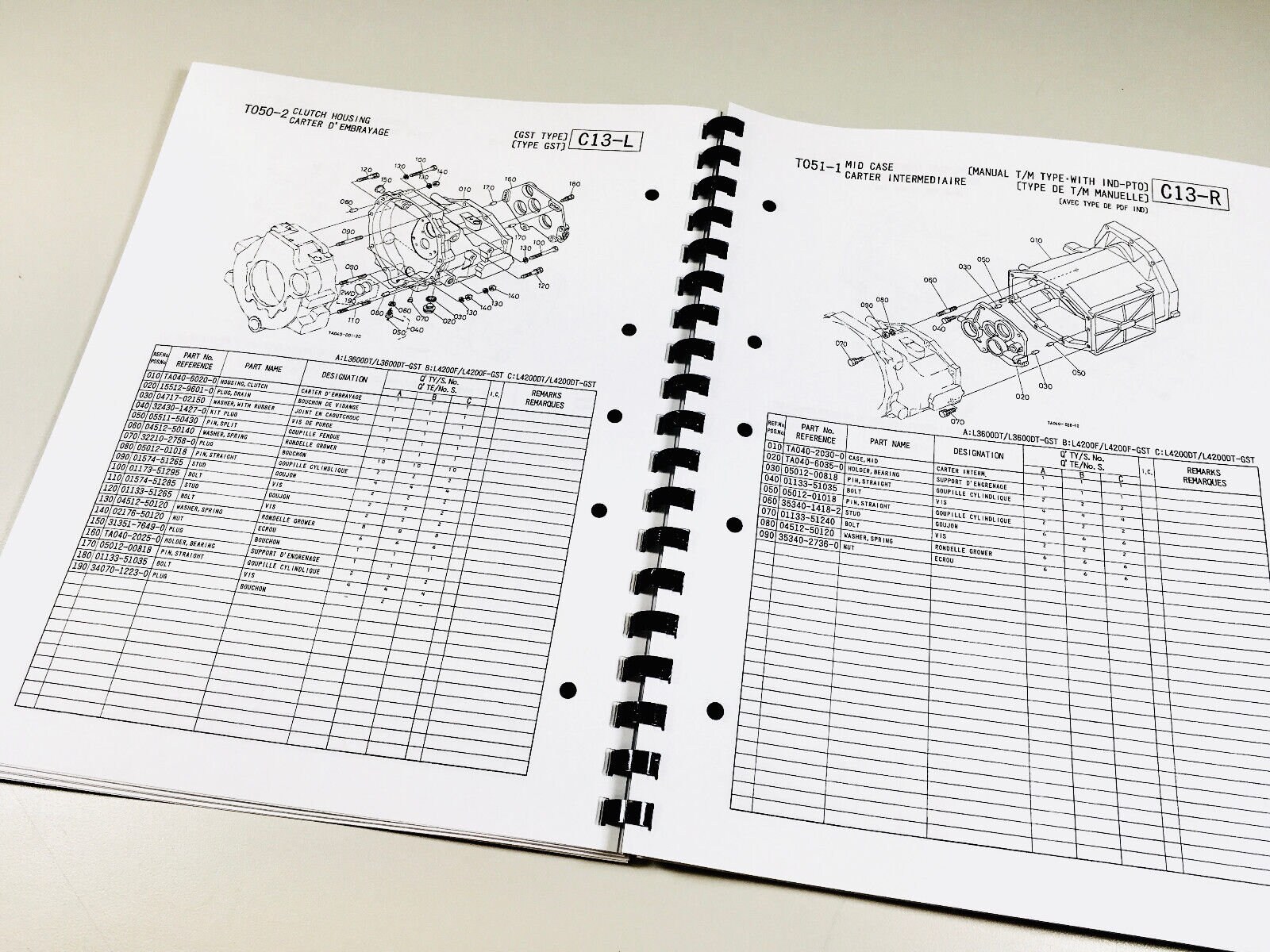Kubota L3600 L4200 Tractor Parts Assembly Manual Catalog Exploded Views ...