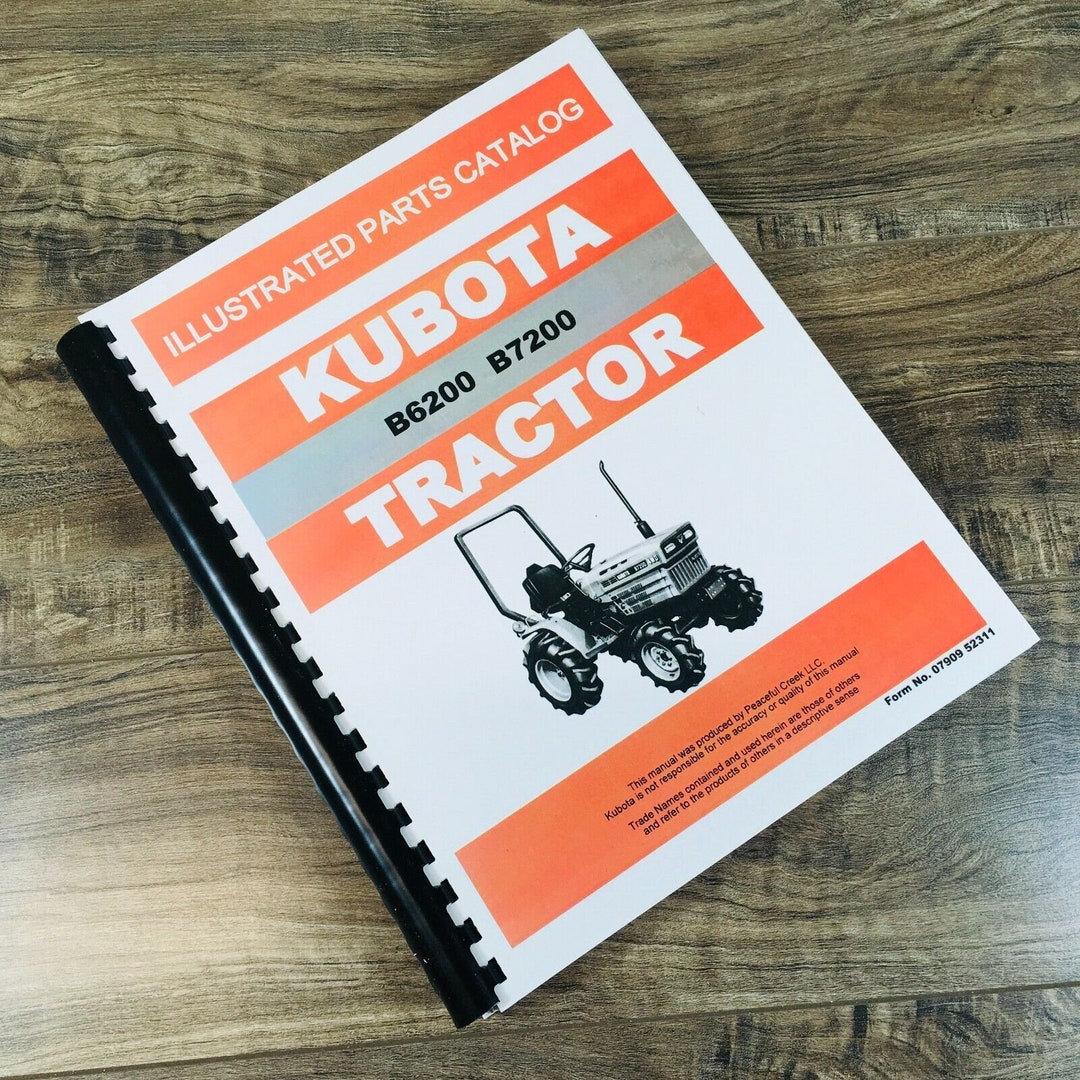 Kubota B6200 B7200 Tractor Parts Manual Catalog Book Assembly ...