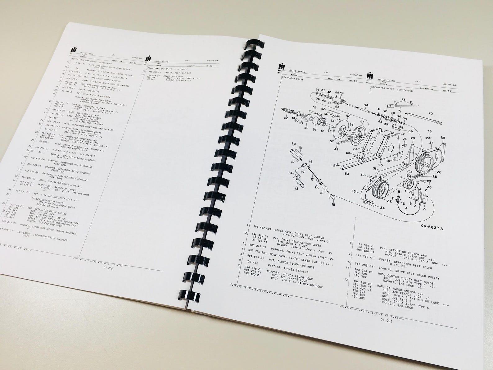 International Parts Catalog 1440 Combine Ht-59 Manual Exploded Views ...