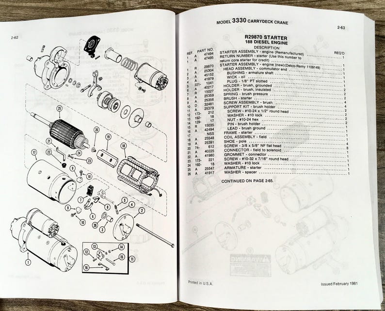 Case Drott 3330 Series Carrydeck Crane Parts Manual Catalog Sn up to ...