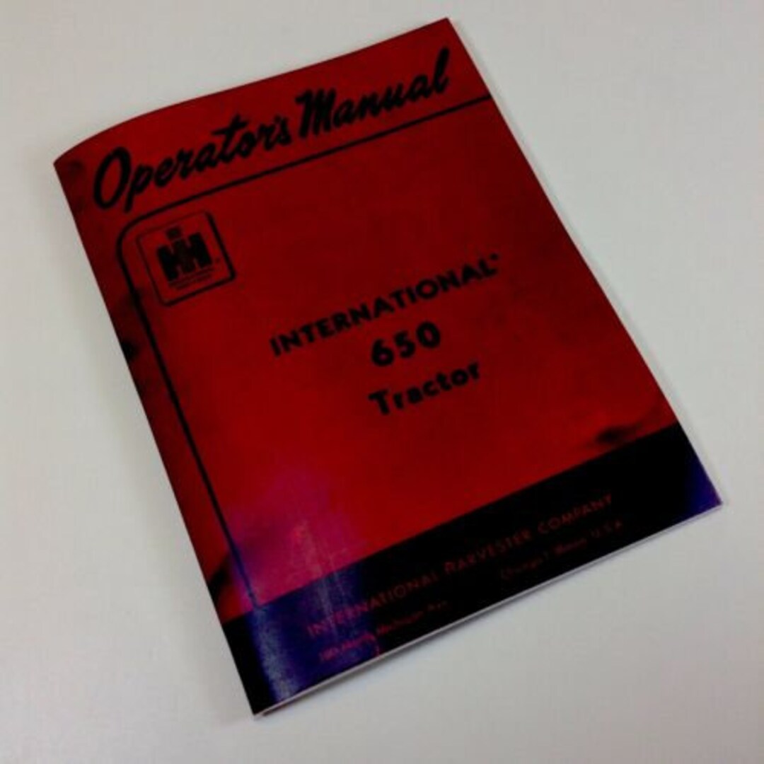 International Farmall Ihc 650 Tractor Operators Owners Manual Carb ...