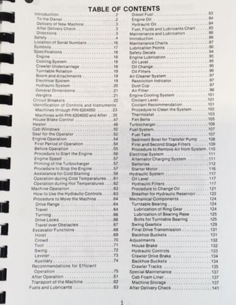 Case 980B Excavator Operators Manual Owners Book Maintenance ...