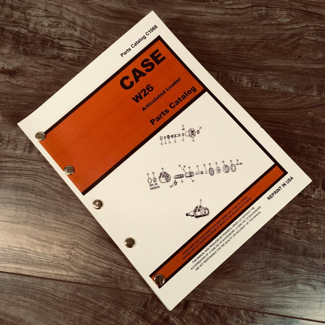 J I Case Model W26 Articulated Loader Wheel Parts Catalog Manual No ...