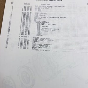 Massey Ferguson Mf 1020 Tractor Parts Manual Catalog Book Hydrostatic ...