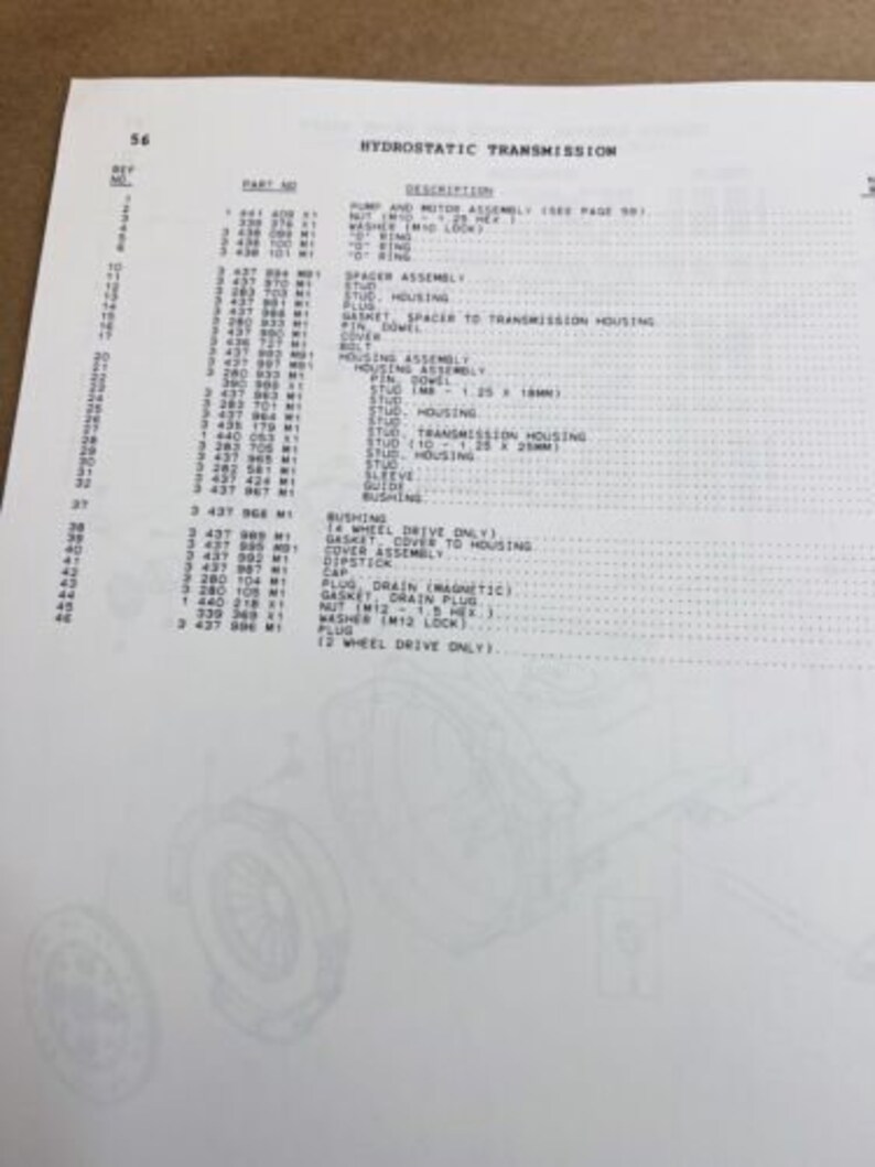 Massey Ferguson Mf 1020 Tractor Parts Manual Catalog Book Hydrostatic ...