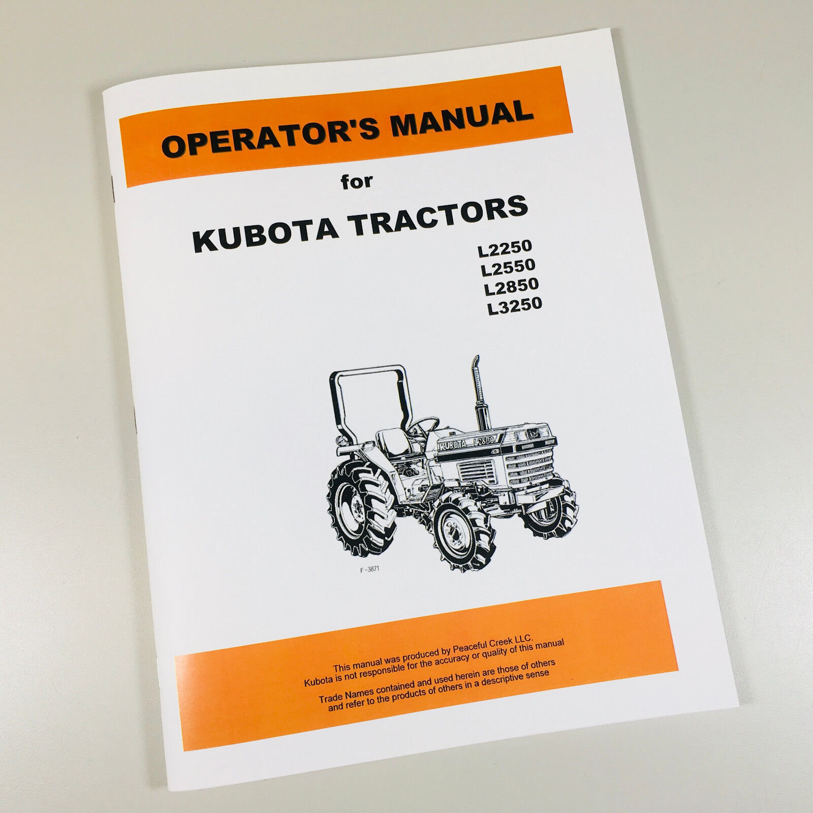 Kubota L2250 L2550 L2850 L3250 Tractor Operators Owners Manual Printed ...
